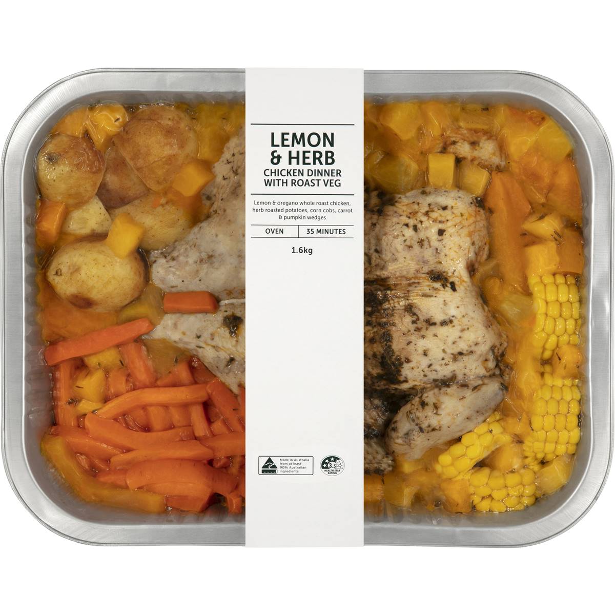 Lemon & Herb Chicken Dinner With Roast Veg Family Meal 1.6kg | Woolworths