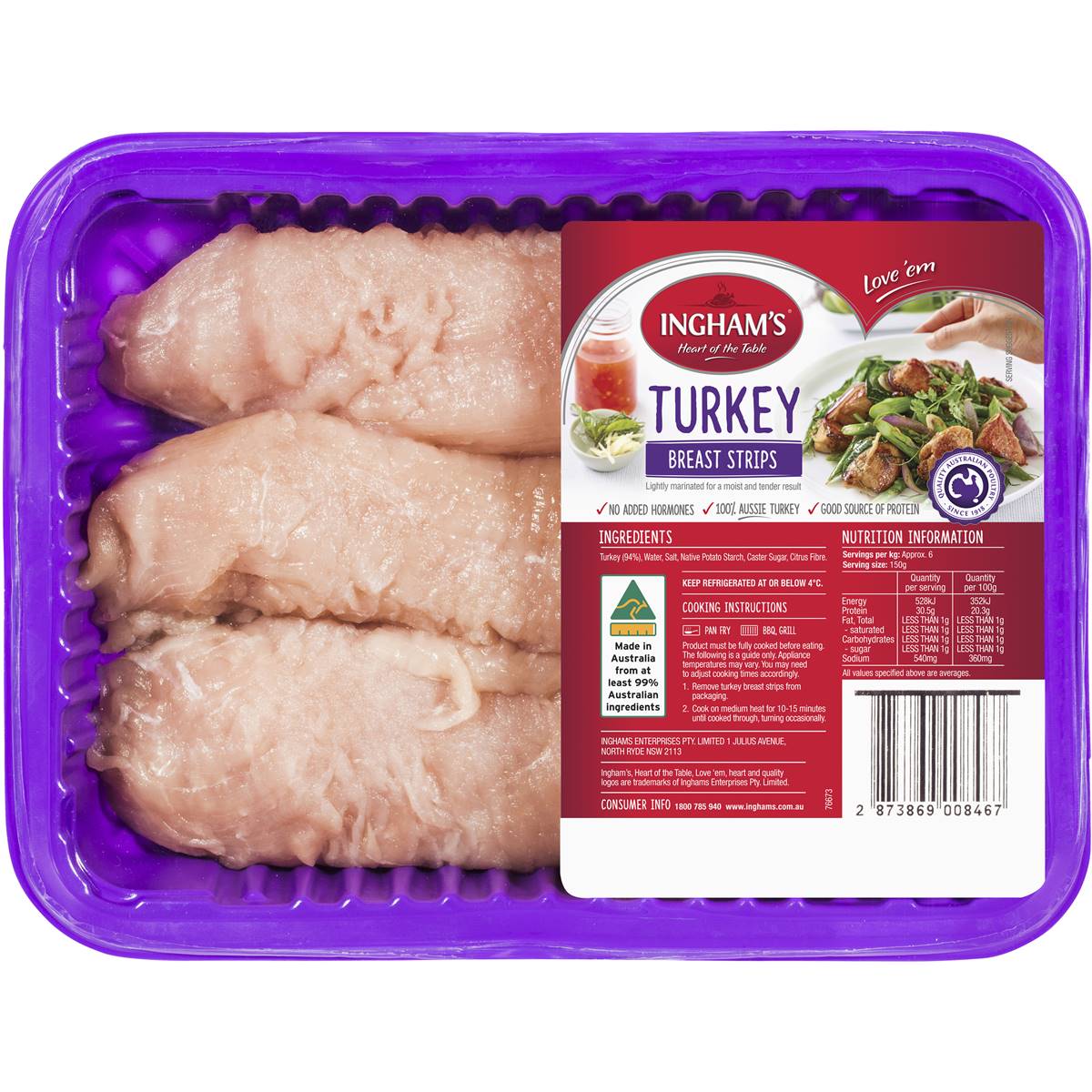 Ingham's Turkey Breast Strips 400g - 600g | Woolworths