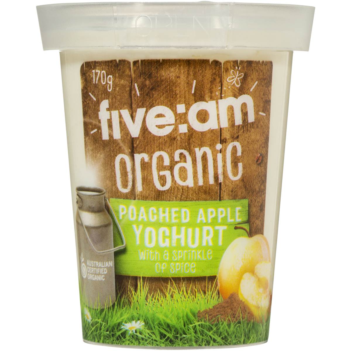 Five:am Poached Apple & Spice Yoghurt 170g | Woolworths