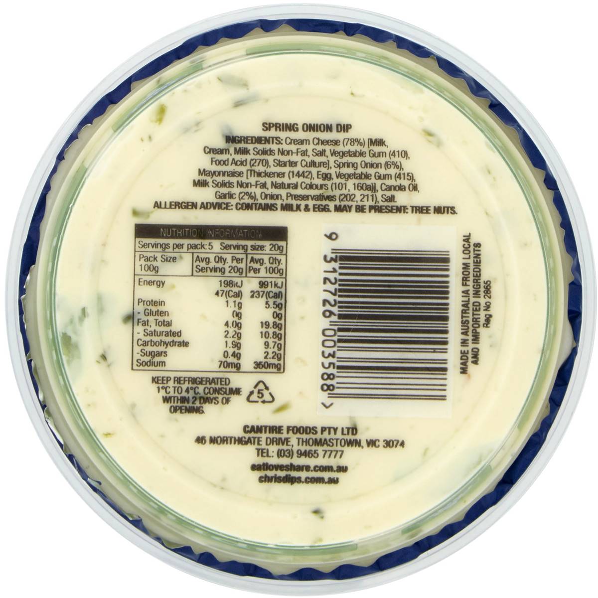 Chris' Spring Onion Dip 100g | Woolworths