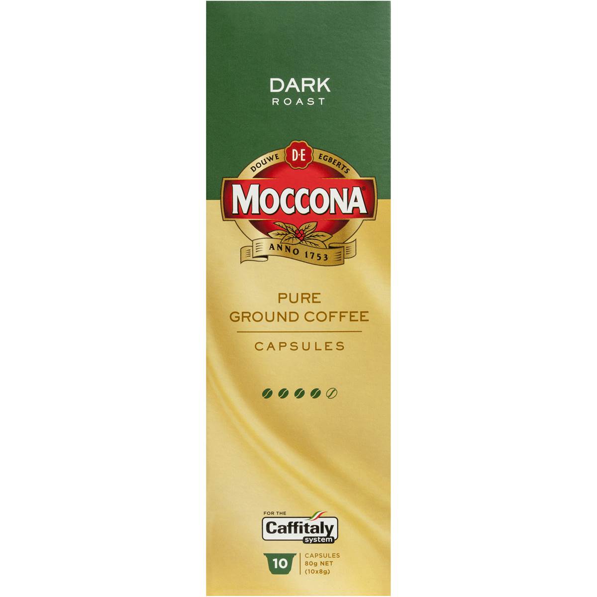 Moccona Caffitaly Coffee Capsules Dark Roast 10pk 80g | Woolworths