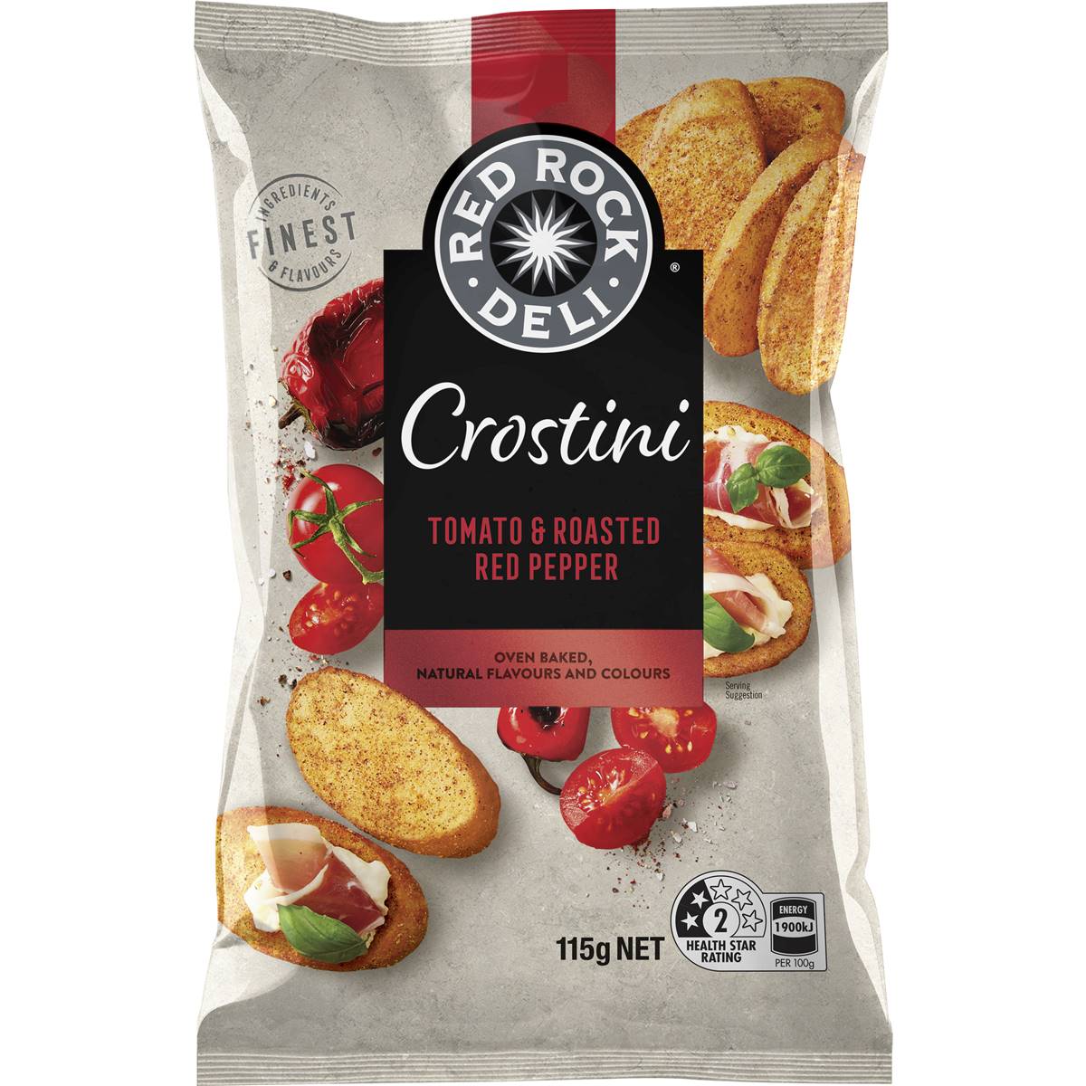 Red Rock Deli Crostini Tomato & Roasted Red Pepper 115g | Woolworths