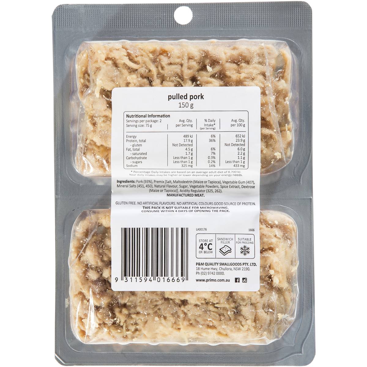Primo Pulled Pork 150g | Woolworths