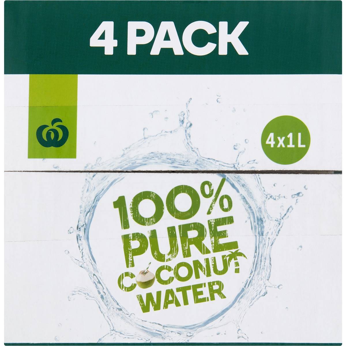 Woolworths 100% Pure Coconut Water 1l X4 Pack | Woolworths