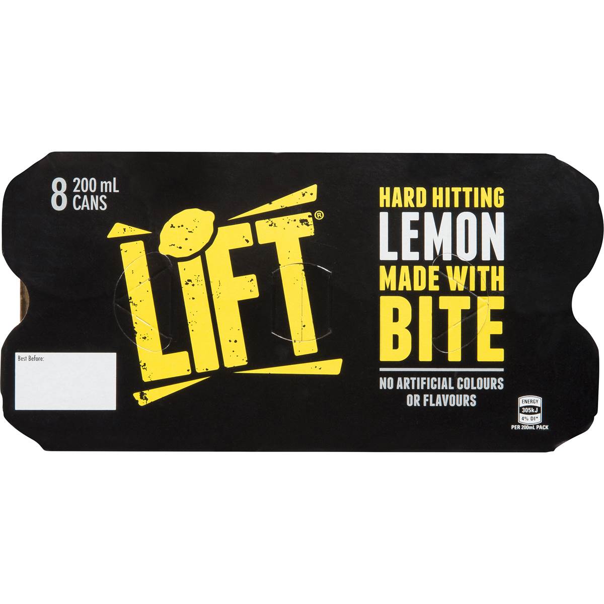 Lift Hard Hitting Lemon Cans 200ml X8 Pack | Woolworths