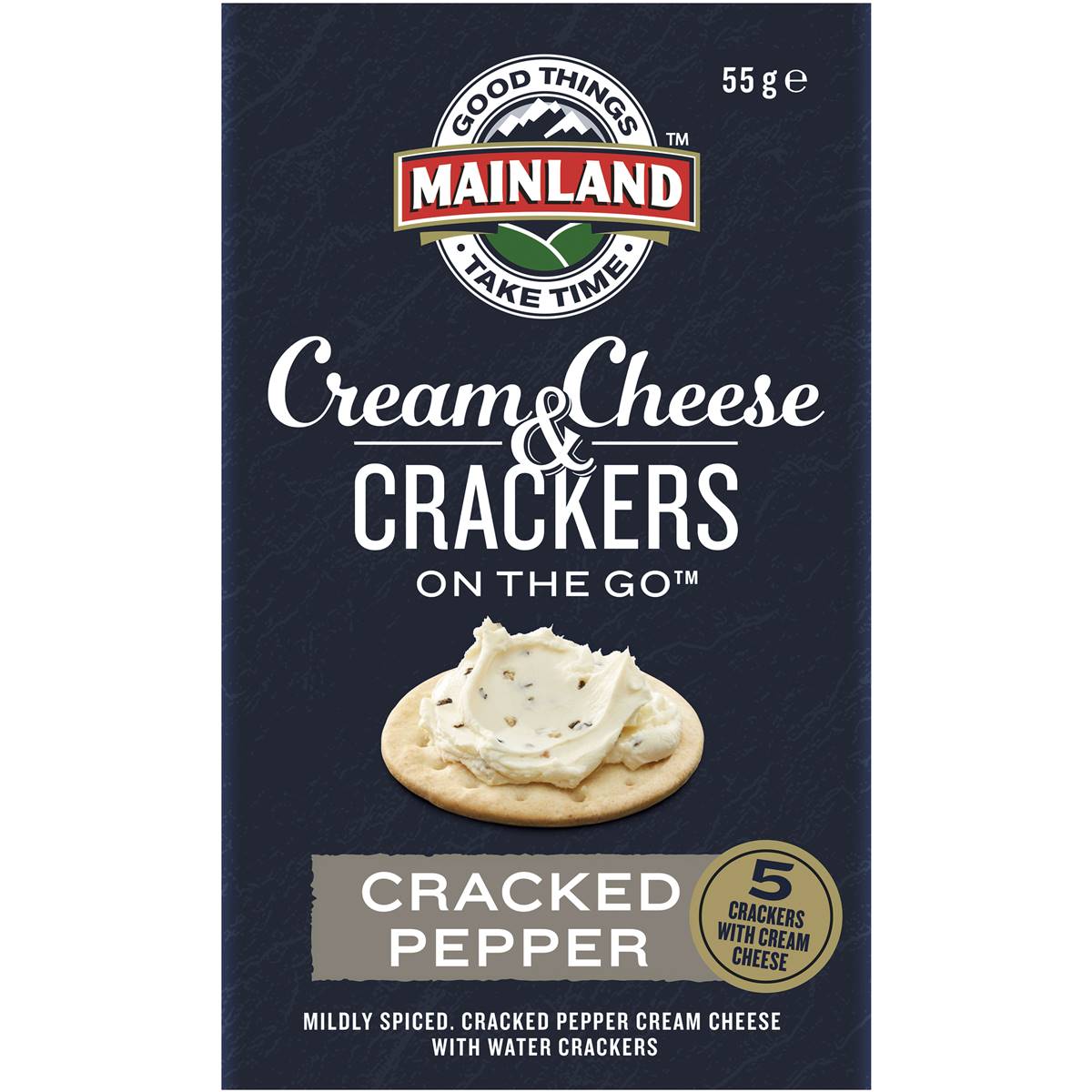 Mainland Cream Cheese & Cracked Pepper Crackers On The Go 55g | Woolworths