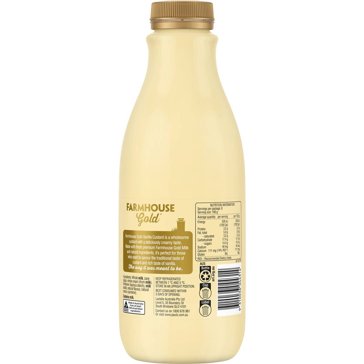 Pauls Farmhouse Gold Custard Vanilla 800g | Woolworths