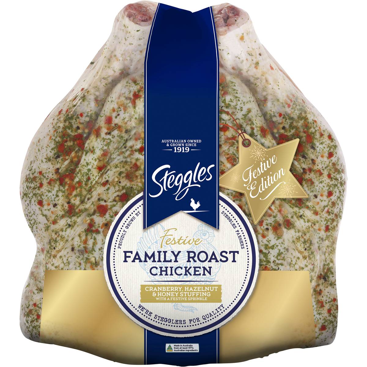 Steggles Family Roast Chicken Fig & Almond Stuffing 2.5kg | Woolworths