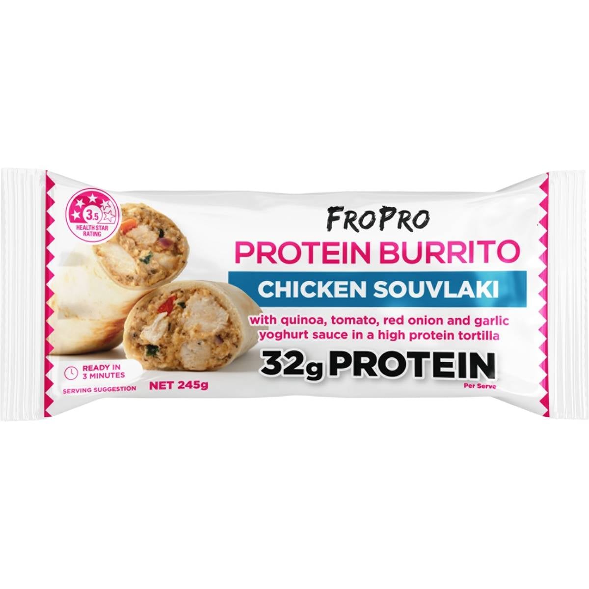 Fropro Protein Burrito Chicken Souvlaki Tortilla 245g | Woolworths