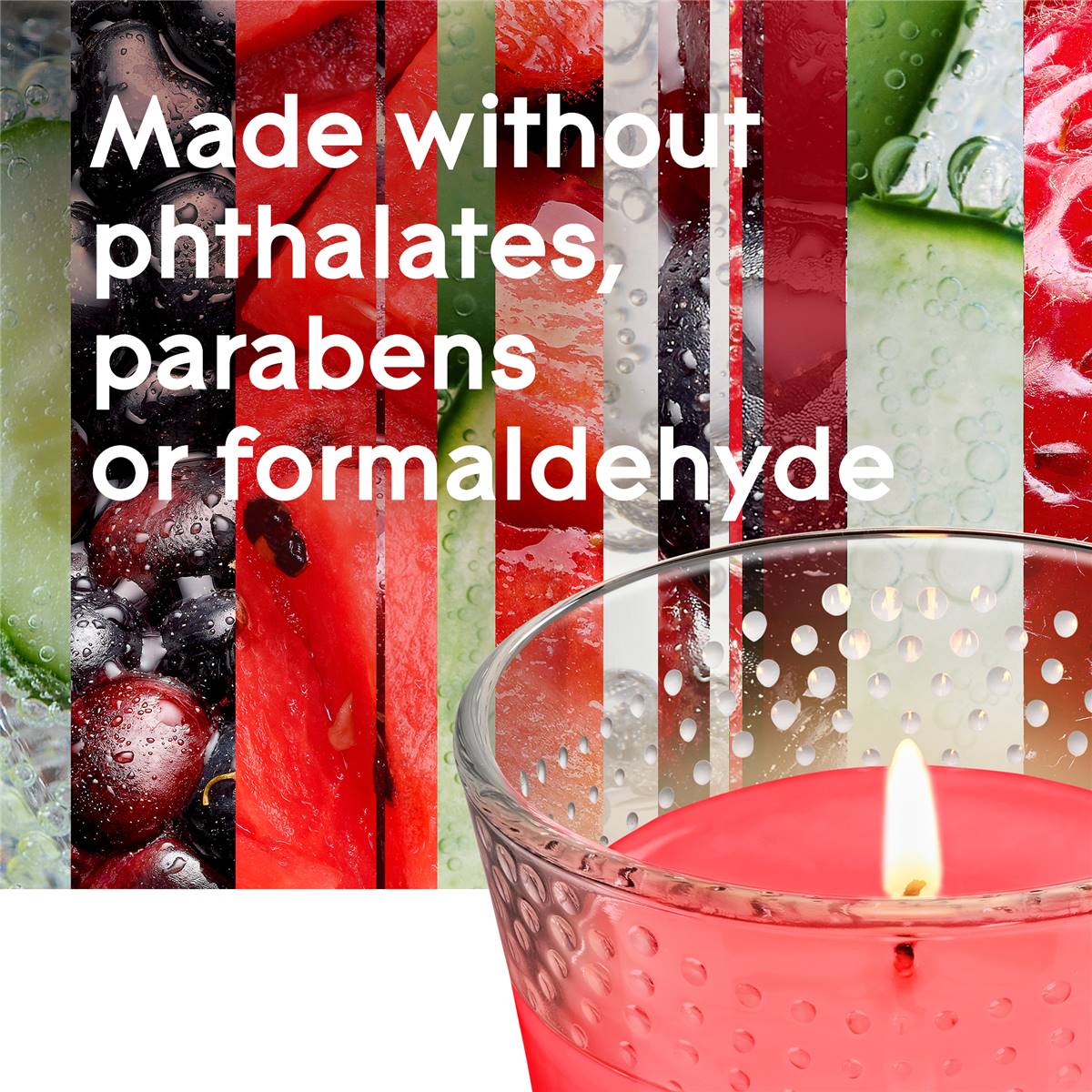 Glade 2 In 1 Candle Radiant Berries Watermelon Refresher 96g | Woolworths