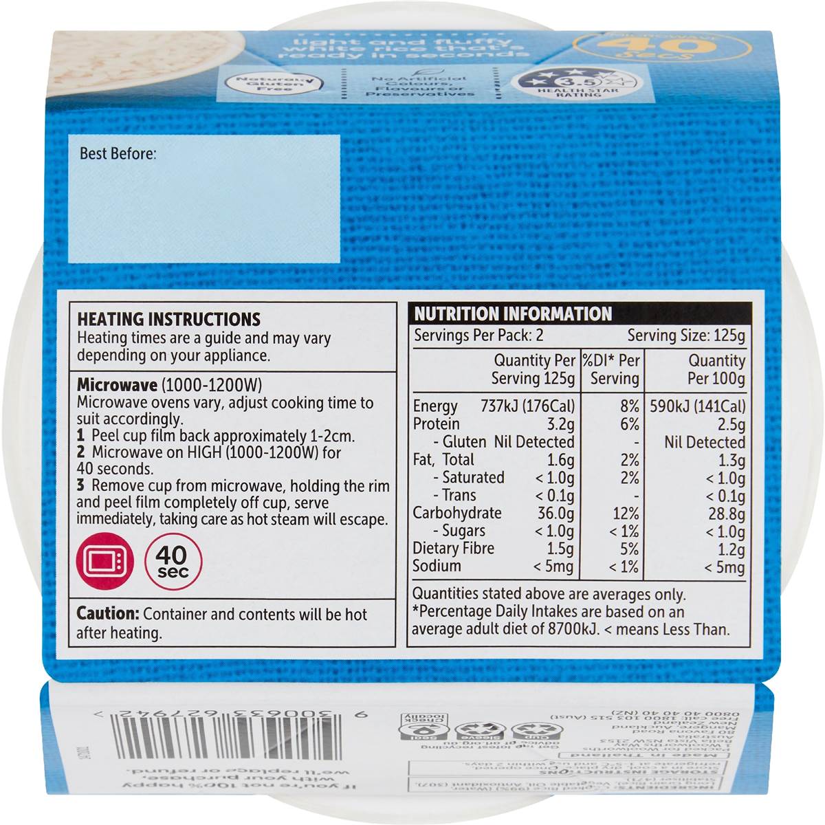 Woolworths Long Grain Rice Microwave Cups 2 Pack | Woolworths