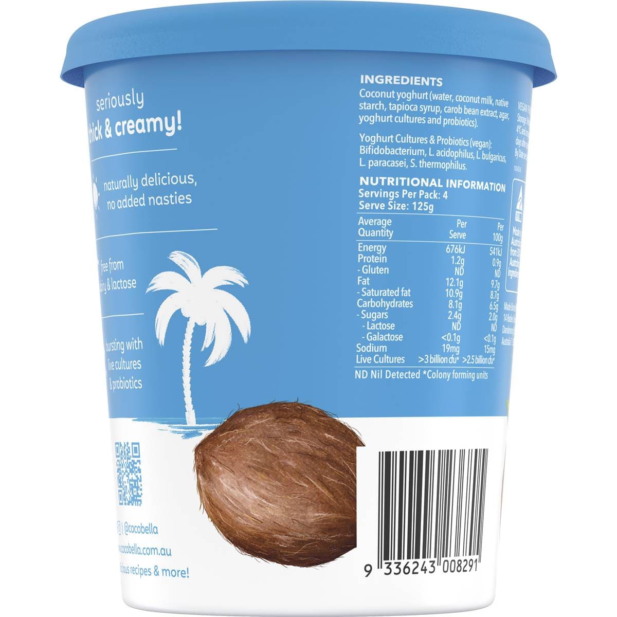Cocobella Dairy Free Coconut Yoghurt Natural 500g | Woolworths