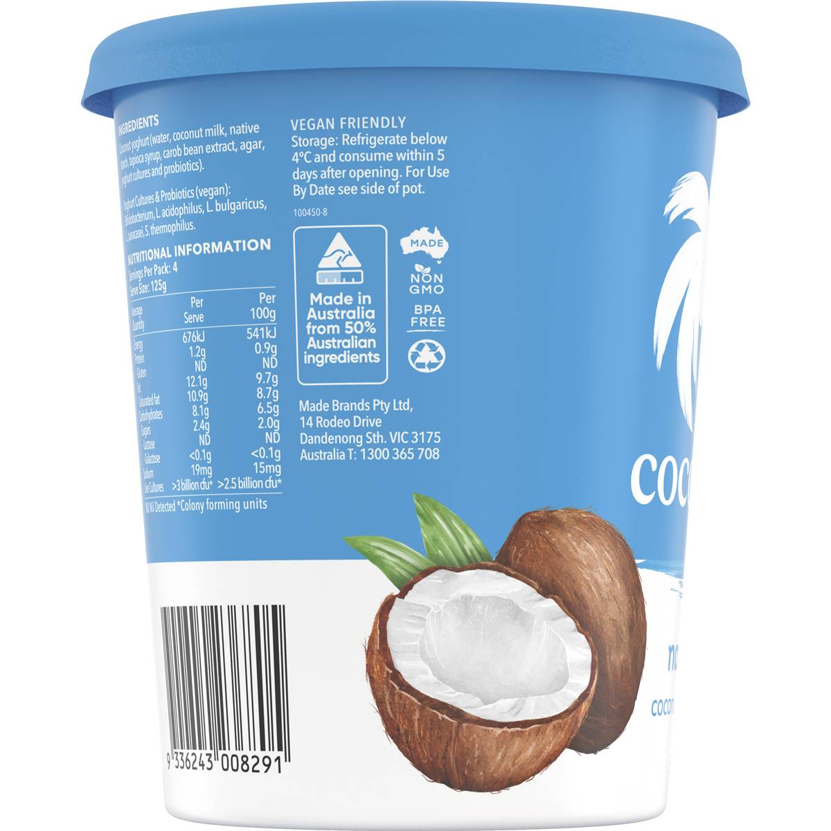 Cocobella Dairy Free Coconut Yoghurt Natural 500g | Woolworths