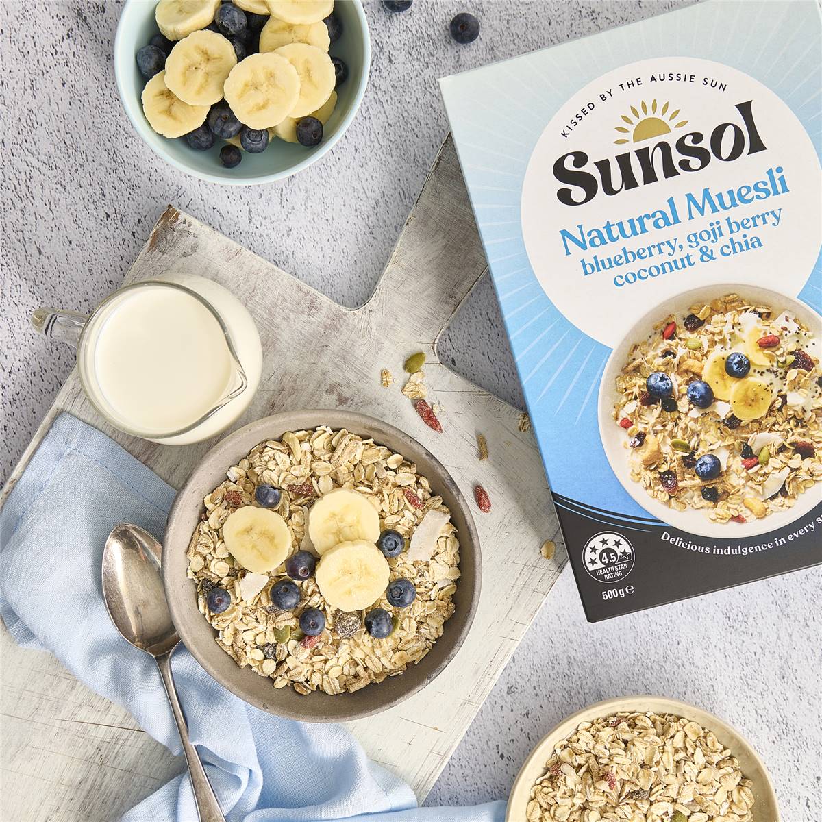 Sunsol Natural Muesli Blueberry, Goji Berry Coconut & Chia 500g ...