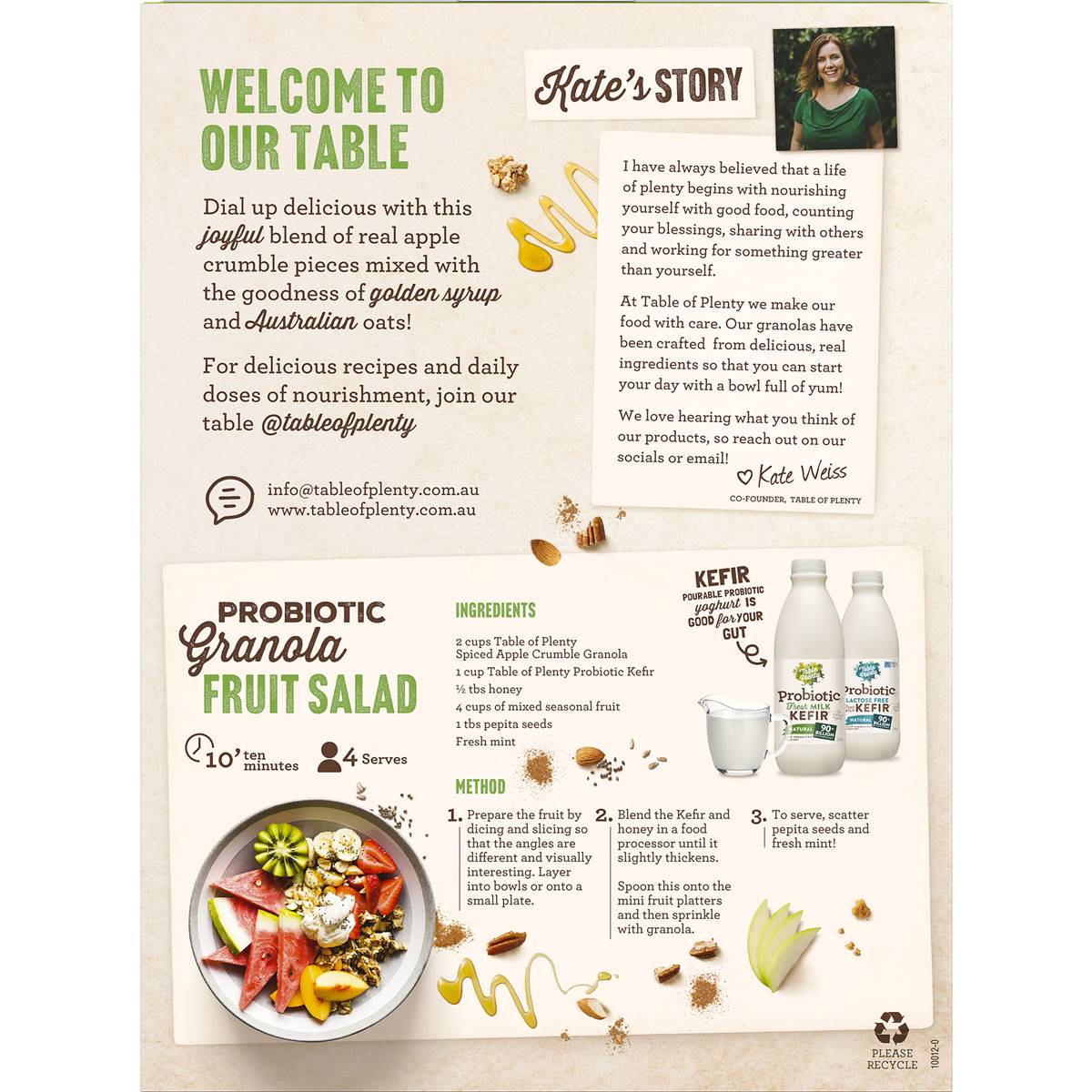 Table Of Plenty Australian Granola Oats Spiced Apple Crumble 450g ...