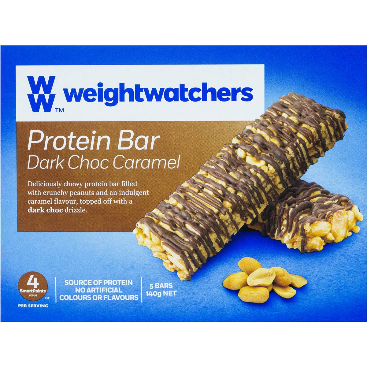 Weight Watchers Dark Chocolate & Caramel Protein Bar 4pk | Woolworths