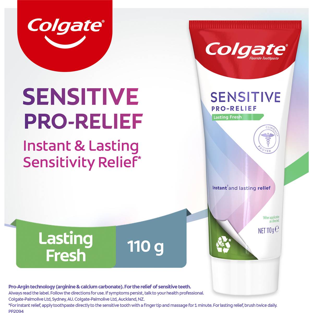 Colgate Sensitive Pro-relief Toothpaste Lasting Fresh 110g | Woolworths