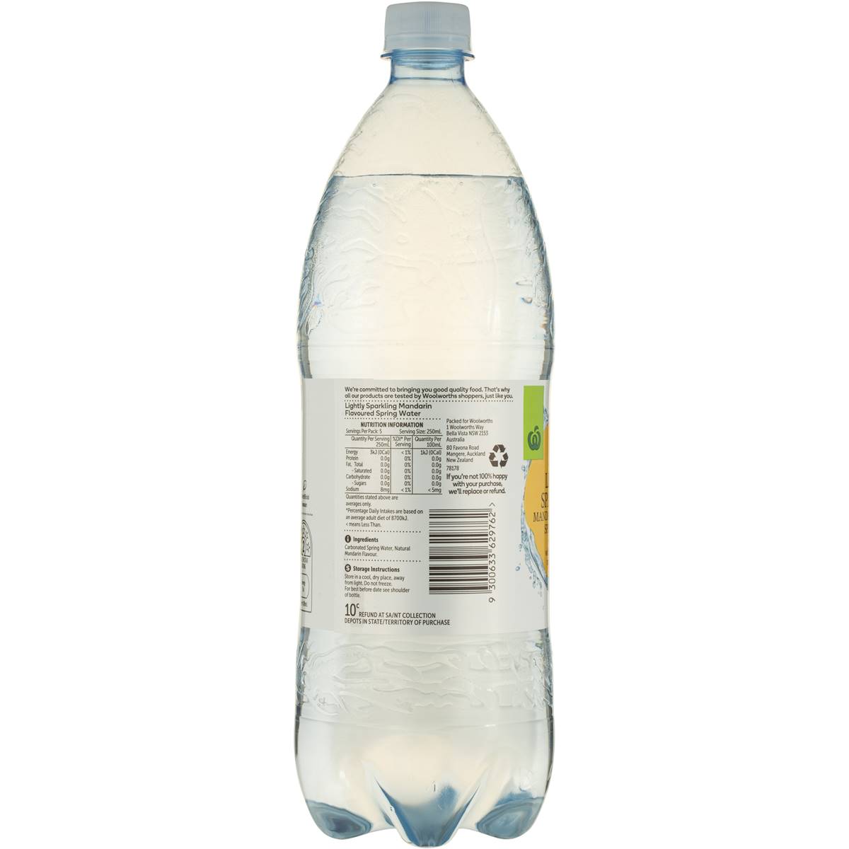 Woolworths Lightly Sparkling Mandarin Spring Water 1.25l | Woolworths