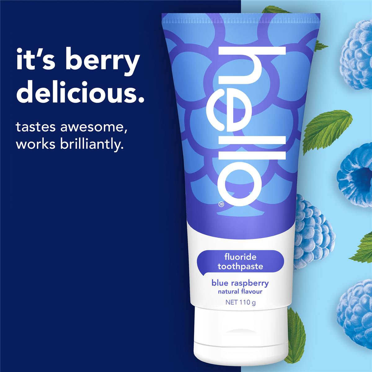 Hello Flouride Toothpaste Blue Raspberry 110g | Woolworths