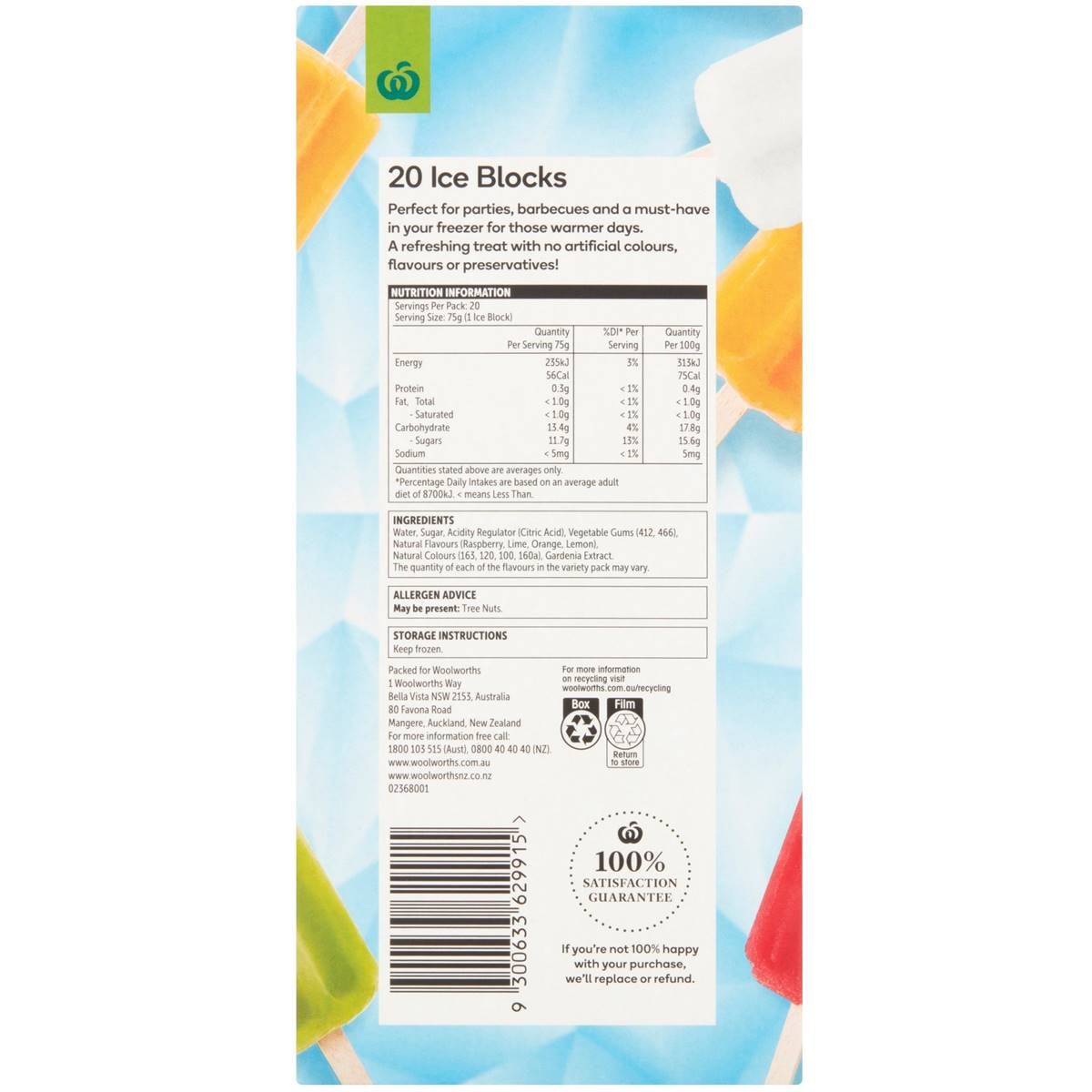 Woolworths Ice Blocks 20 Pack | Woolworths