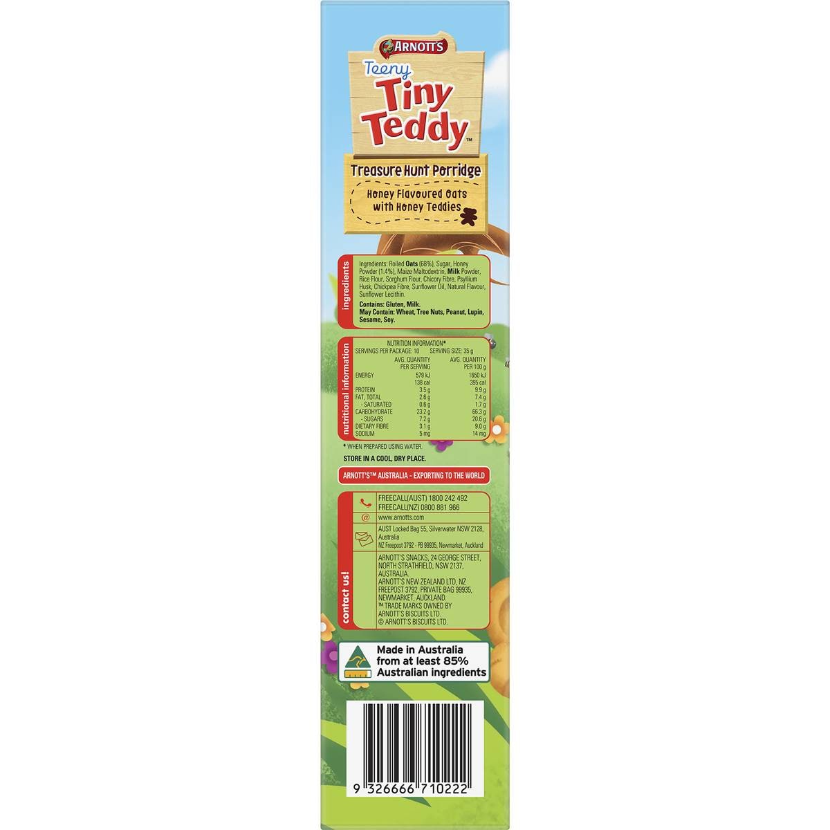 Arnott's Teeny Tiny Teddy Treasure Hunt Porridge With Honey Teddies ...