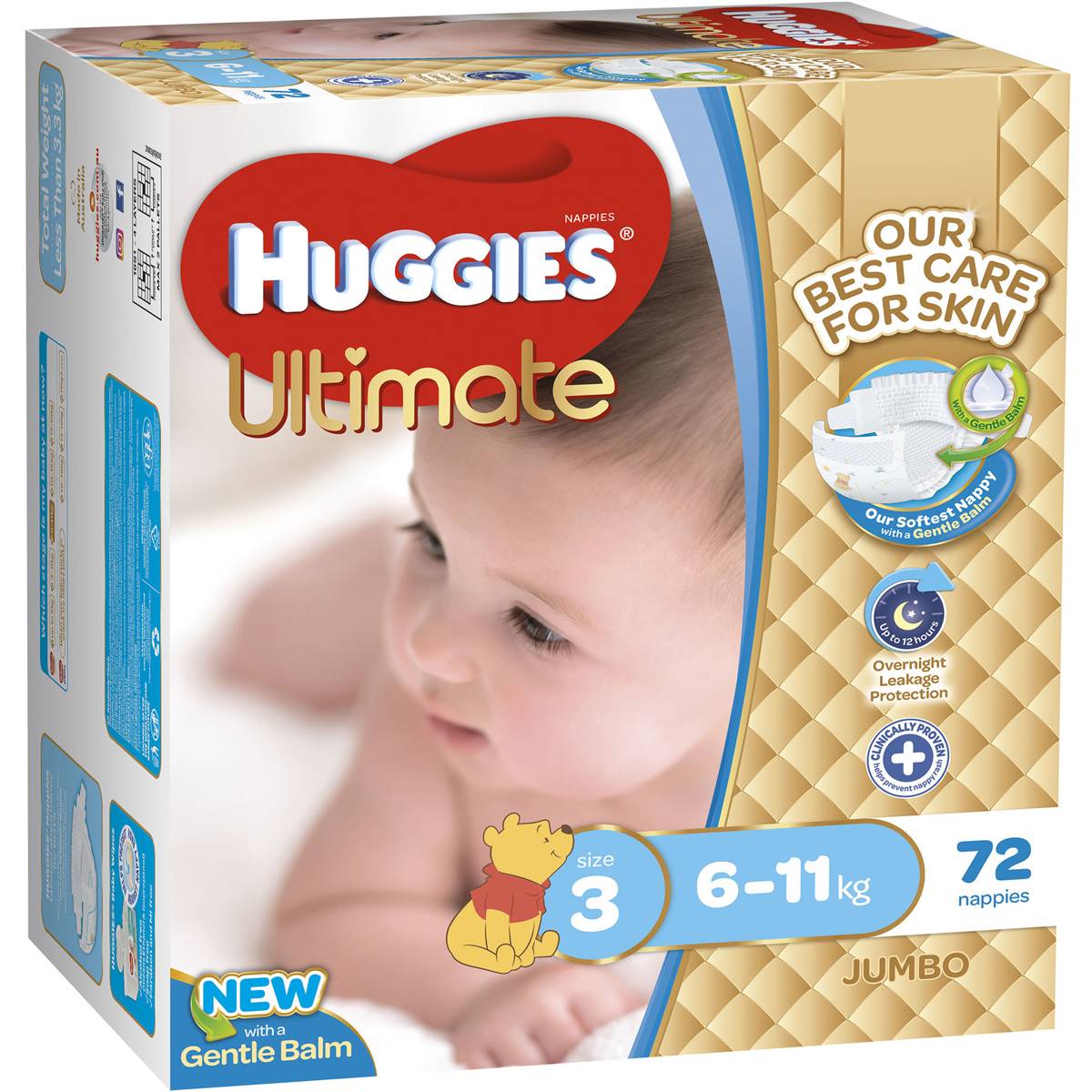 Huggies Ultimate Nappies Crawler Boy Jumbo 72 Pack | Woolworths