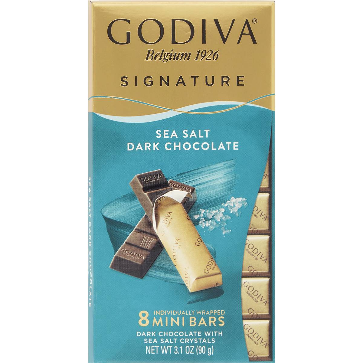 Godiva Sea Salt Dark Cholcolate Signature Mini Bars 90g | Woolworths