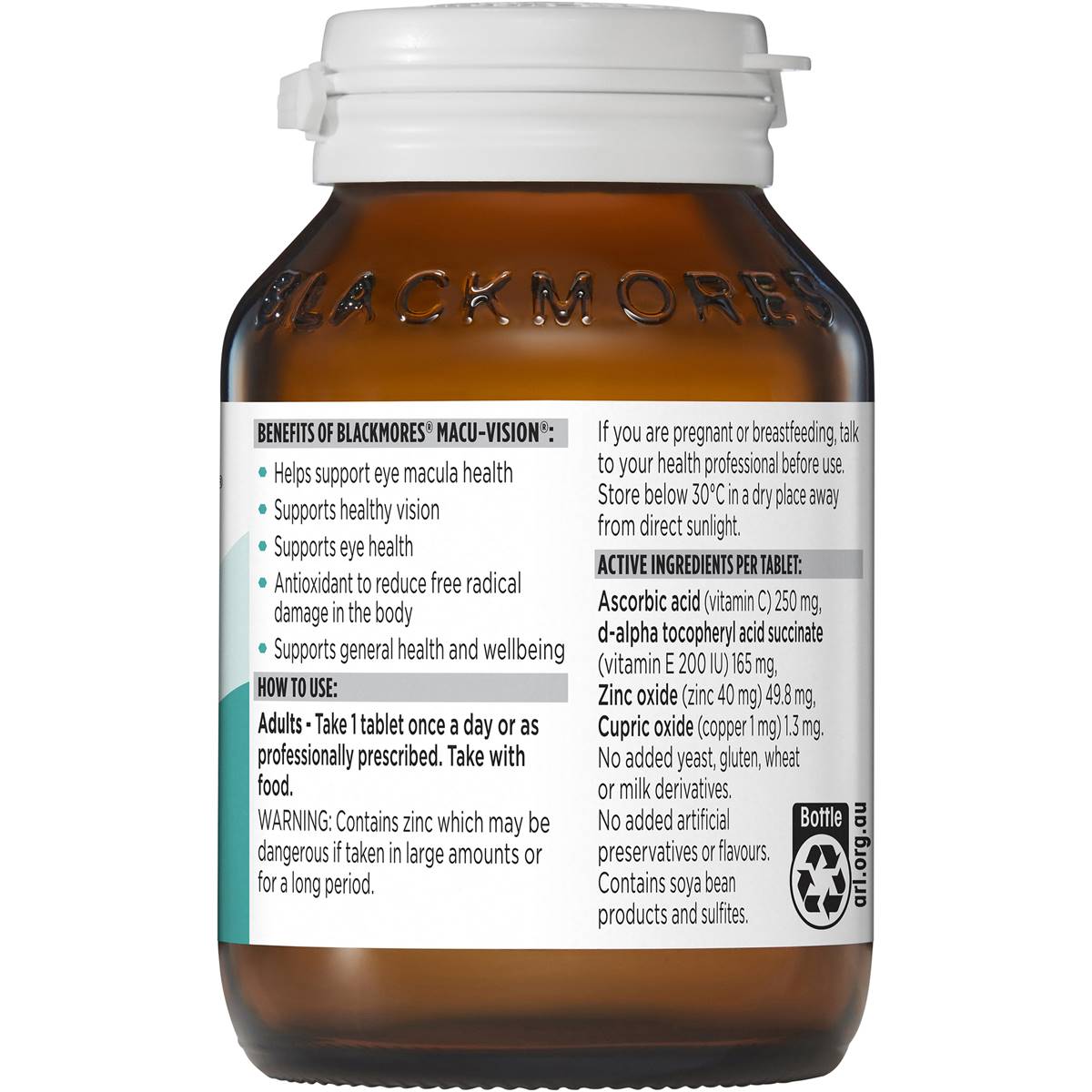 Blackmores Macu Vision Eye Care Vitamin Tablets 125 Pack | Woolworths