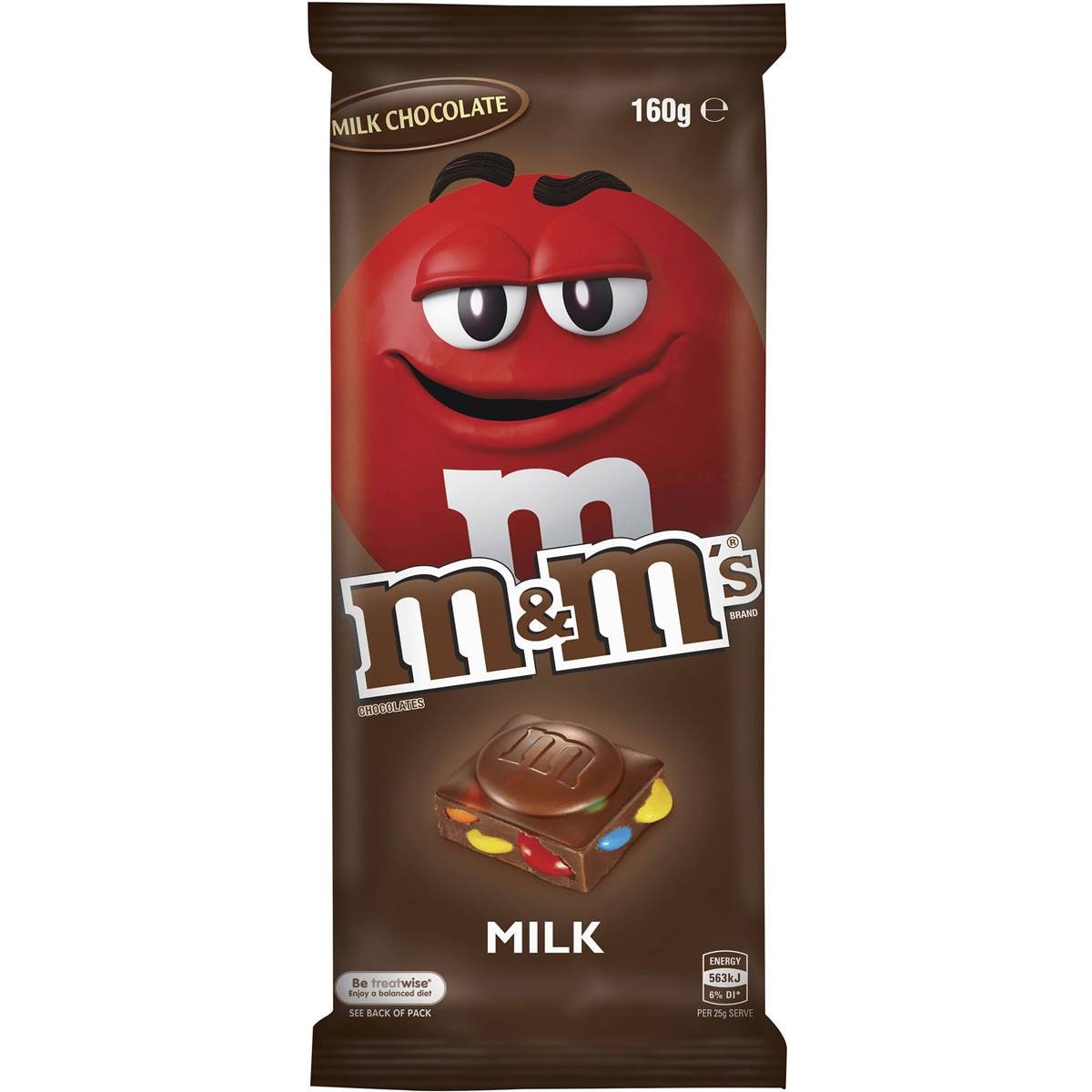 M&m's Milk Chocolate Block 160g | Woolworths