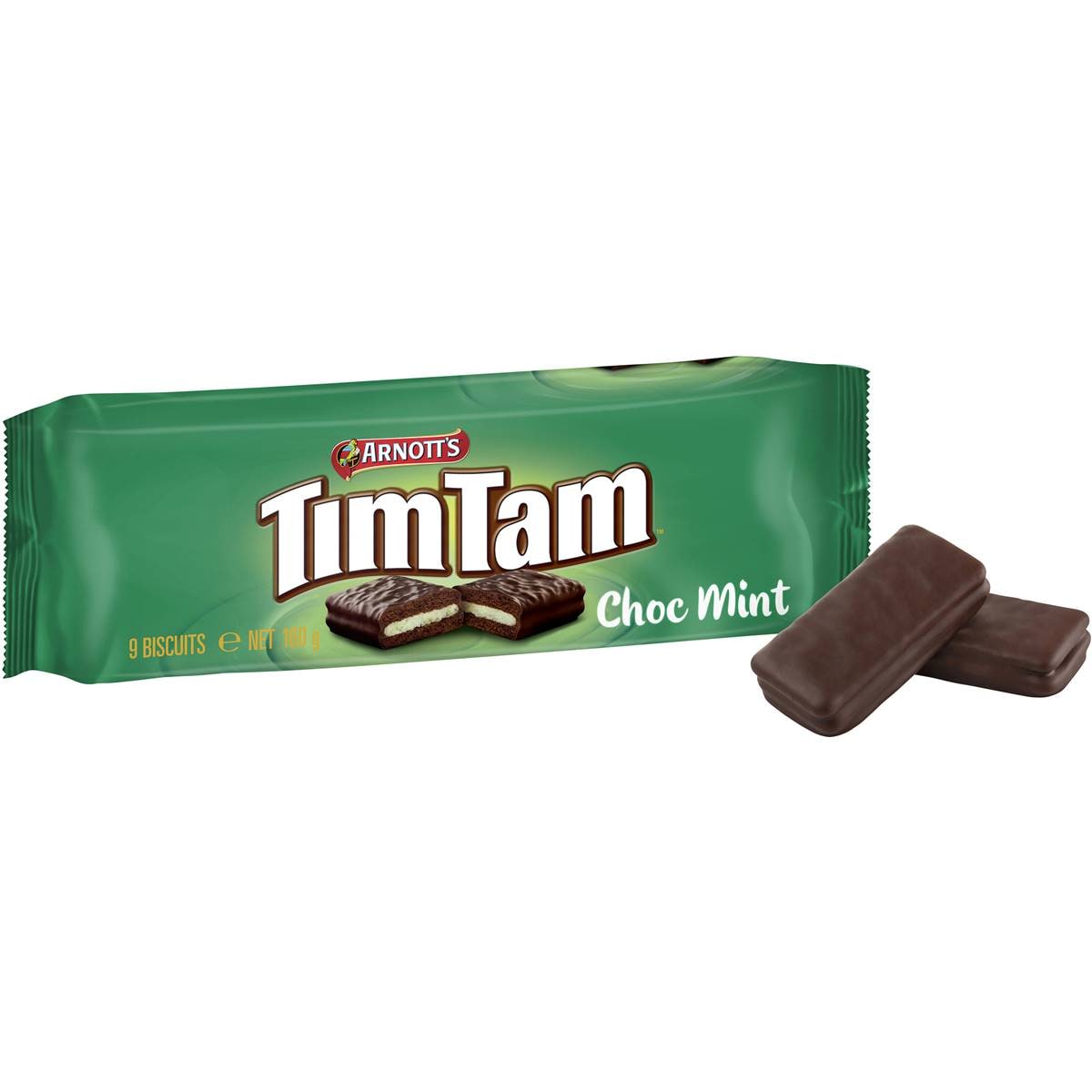 Arnott's Tim Tam Chocolate Biscuits Choc Mint 160g | Woolworths