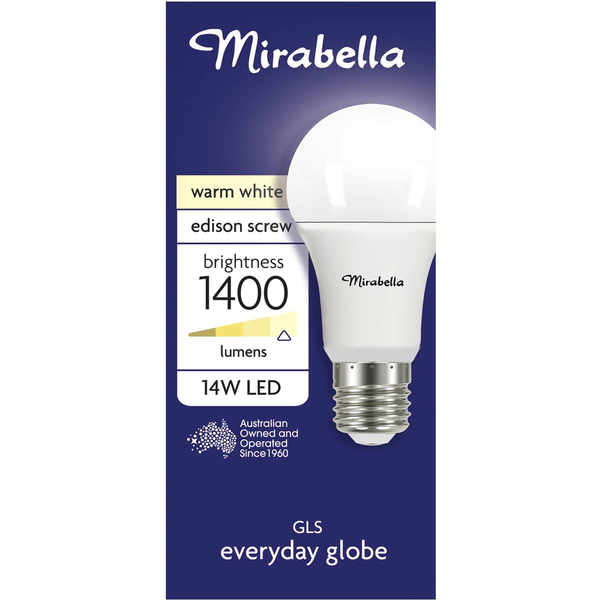 Mirabella 14w 1400lm Led Gls Everyday Globe Edison Screw Warm White ... Mirabella 14w 1400lm Led Gls Everyday Globe Edison Screw Warm White ...