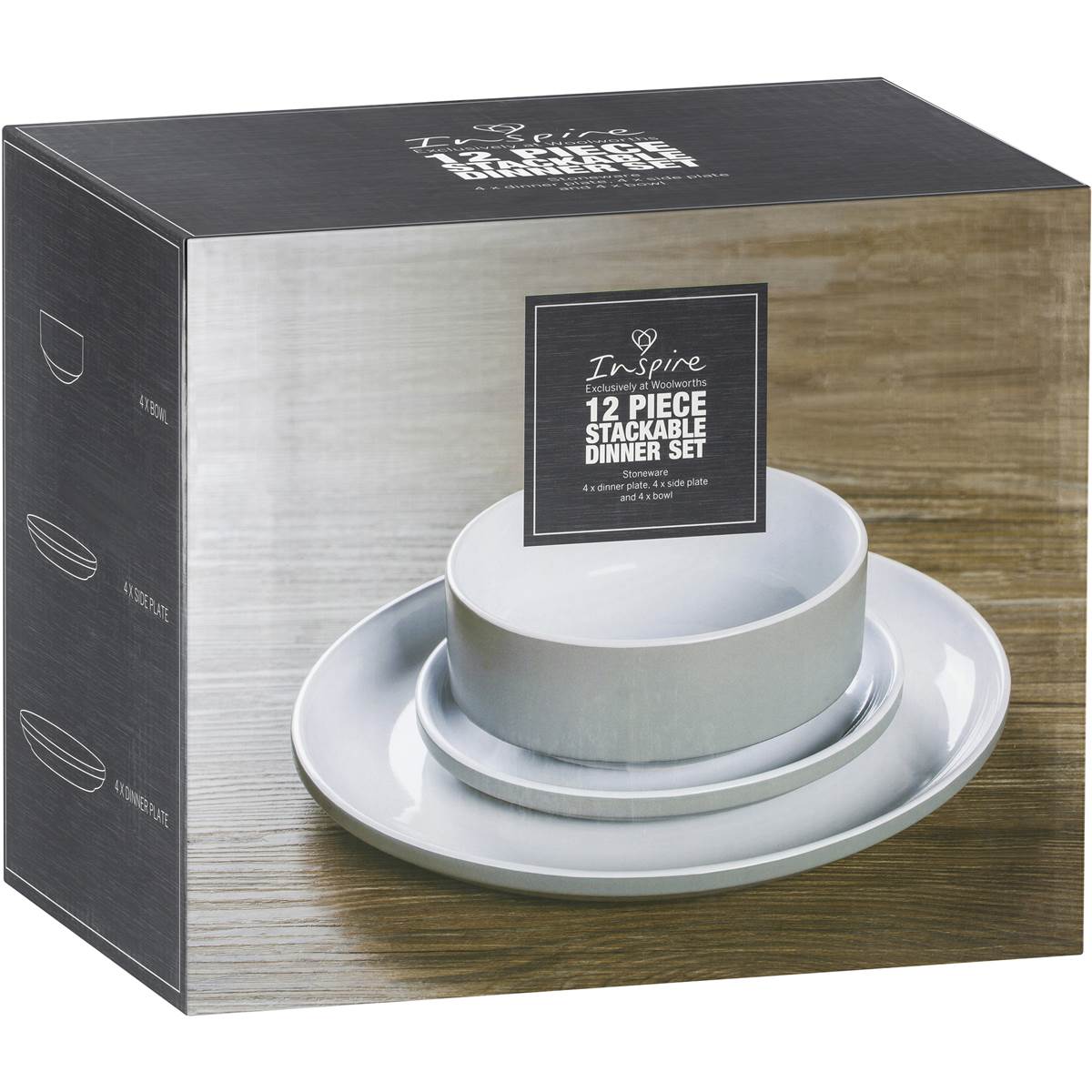 Inspire Stackable Dinner Set Each | Woolworths
