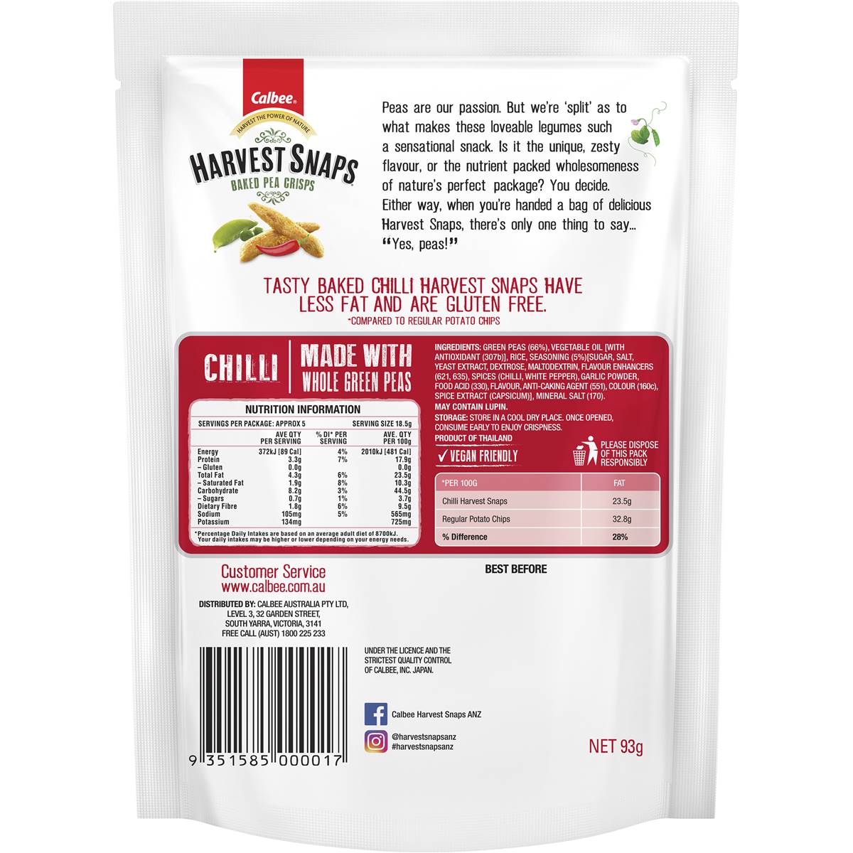 Harvest Snaps Baked Pea Crisps Ingredients at John Macdonald blog