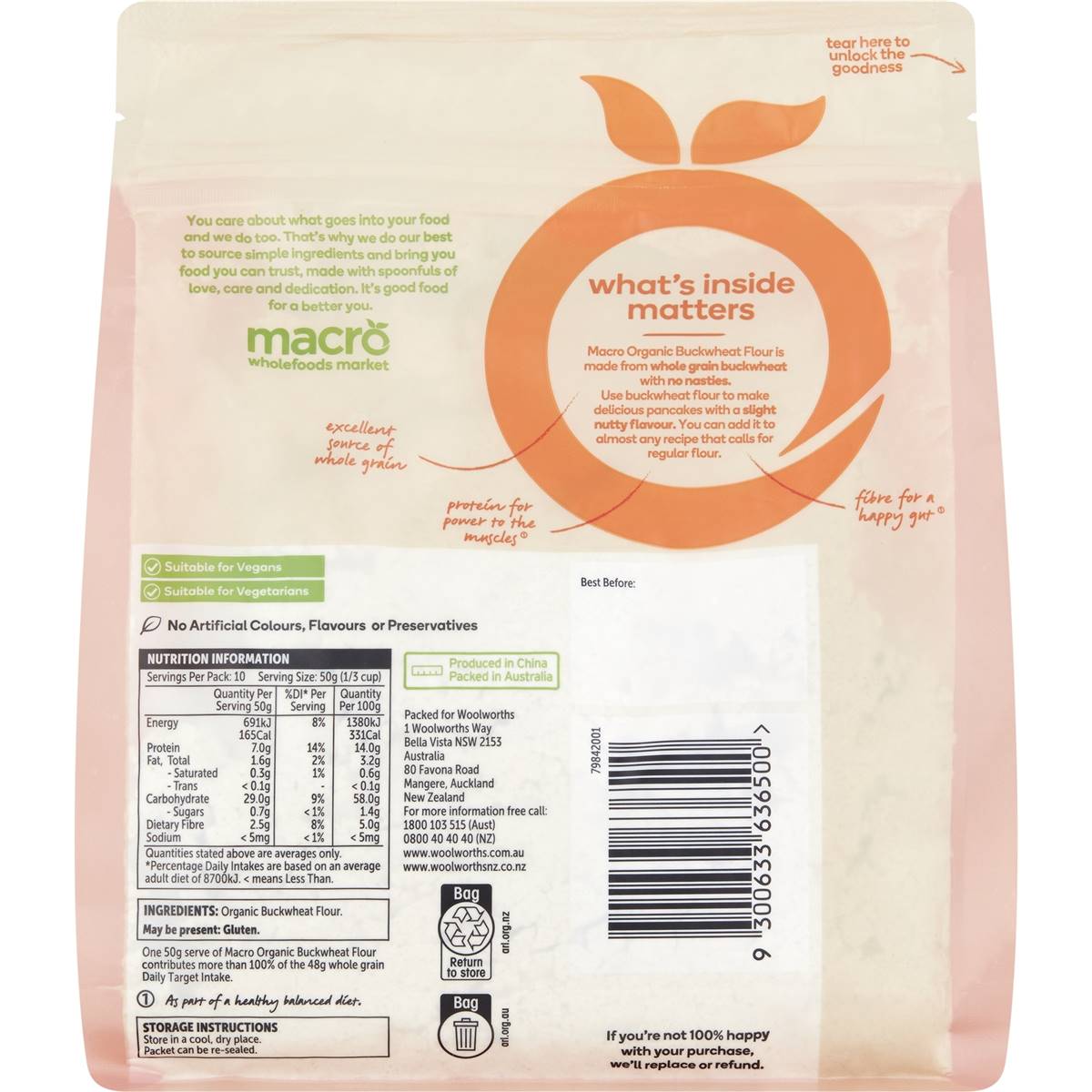 Macro Organic Buckwheat Flour 500g | Woolworths Macro Organic Buckwheat Flour 500g | Woolworths