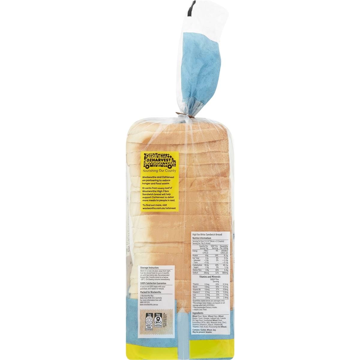 Woolworths White Soft Hi-fibre Bread 700g | Woolworths