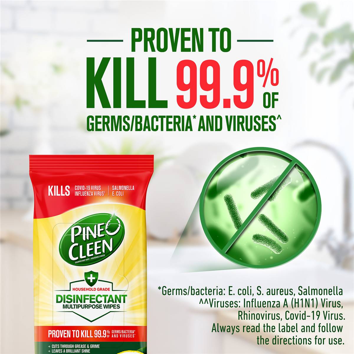 Pine O Cleen Disinfectant Multipurpose Wipes Lemon Lime 120 Pack ...