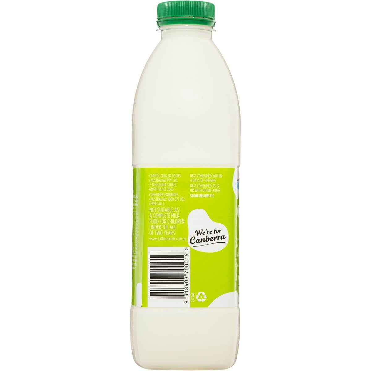 Canberra Milk Lactose Free Low Fat Milk 1l | Woolworths