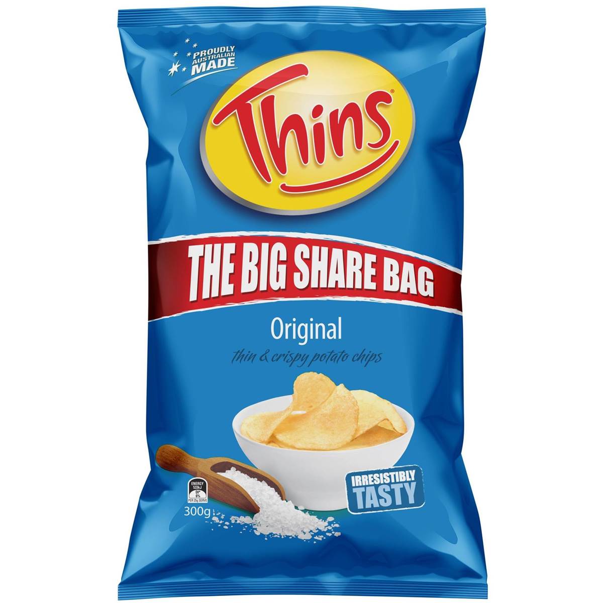 Thins Big Bag Chips Original 300g Woolworths Thins Big Bag Chips Original 300g Woolworths