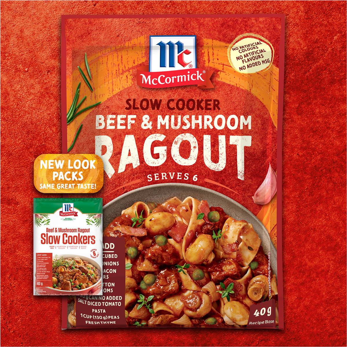 Mccormick Slow Cooker Beef & Mushroom Ragout Recipe Base 40g | Woolworths
