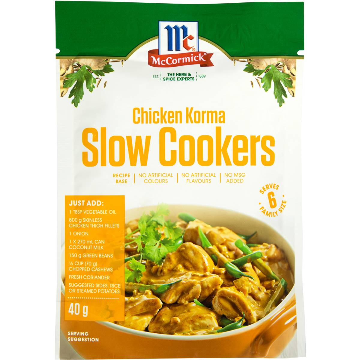 Mccormick Slow Cooker Chicken Korma 40g | Woolworths