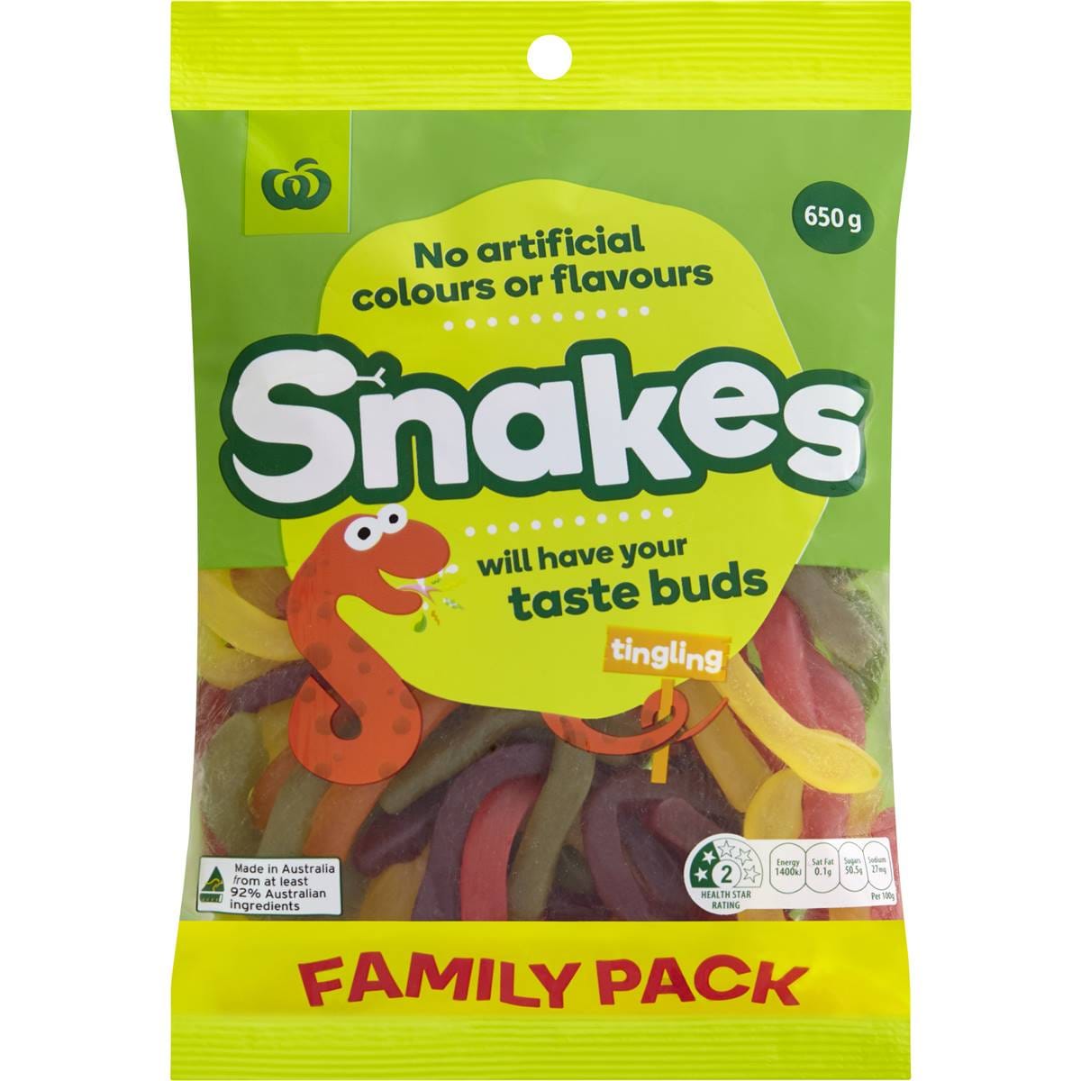 Woolworths Snakes 650g | Woolworths