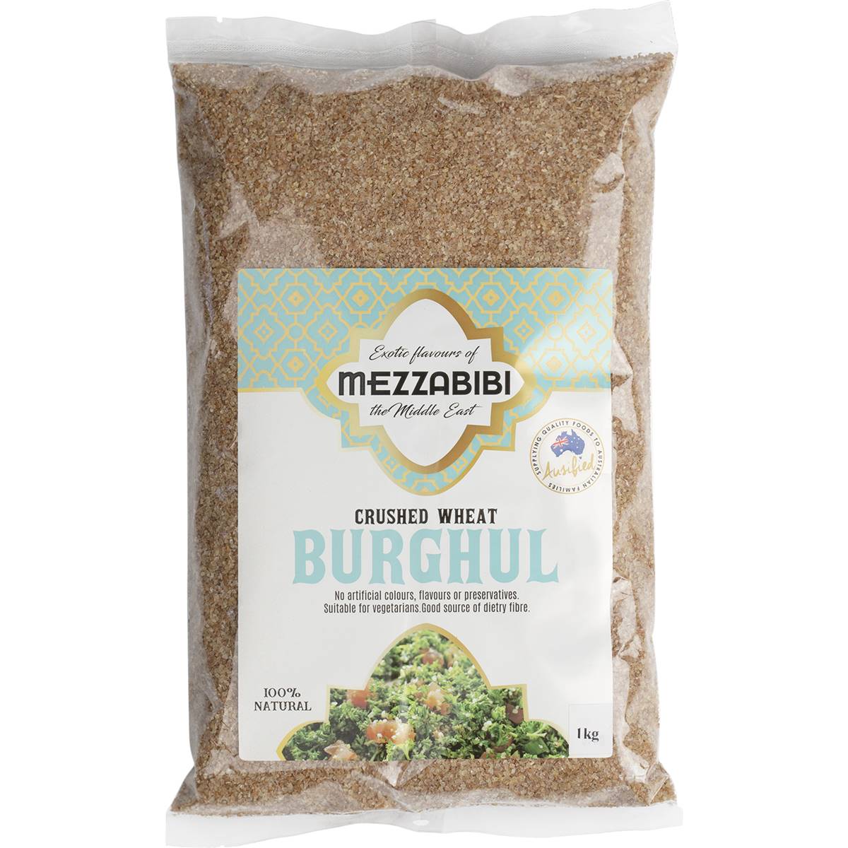 Mezzabibi Crushed Wheat Burghul Fine Brown 1kg | Woolworths