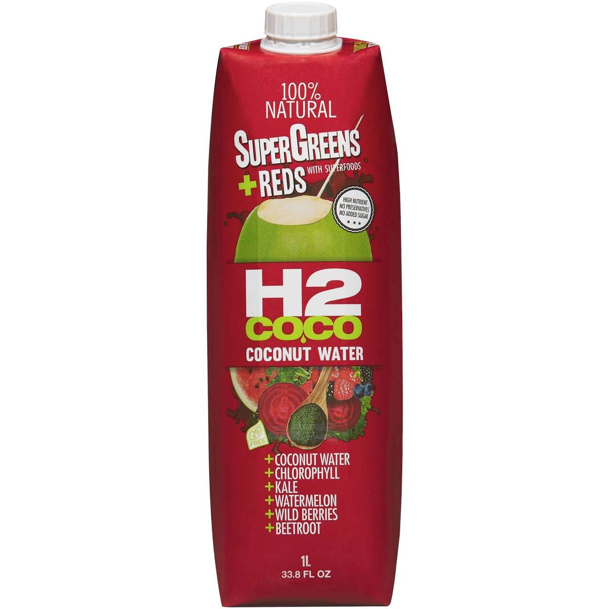 H2coco Super Greens & Reds Coconut Water 1l | Woolworths