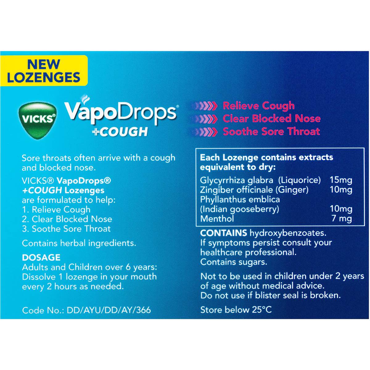 Vicks Vapodrops +cough Lozenges Berry Menthol 36pk | Woolworths