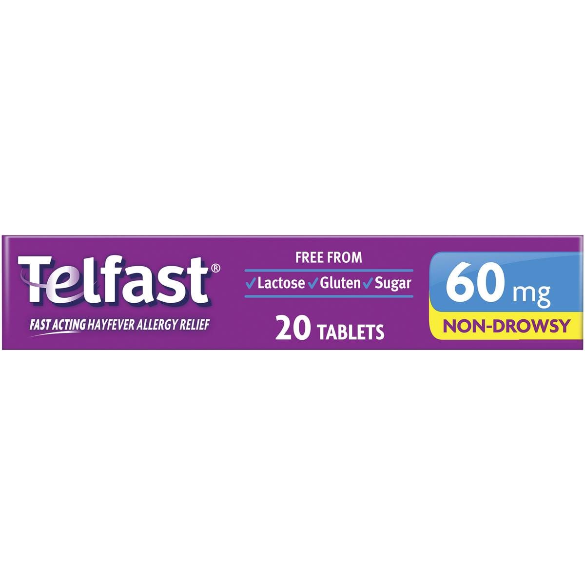 Telfast Hayfever Allergy Relief 60mg Antihistamine Tablets 20 Pack ...