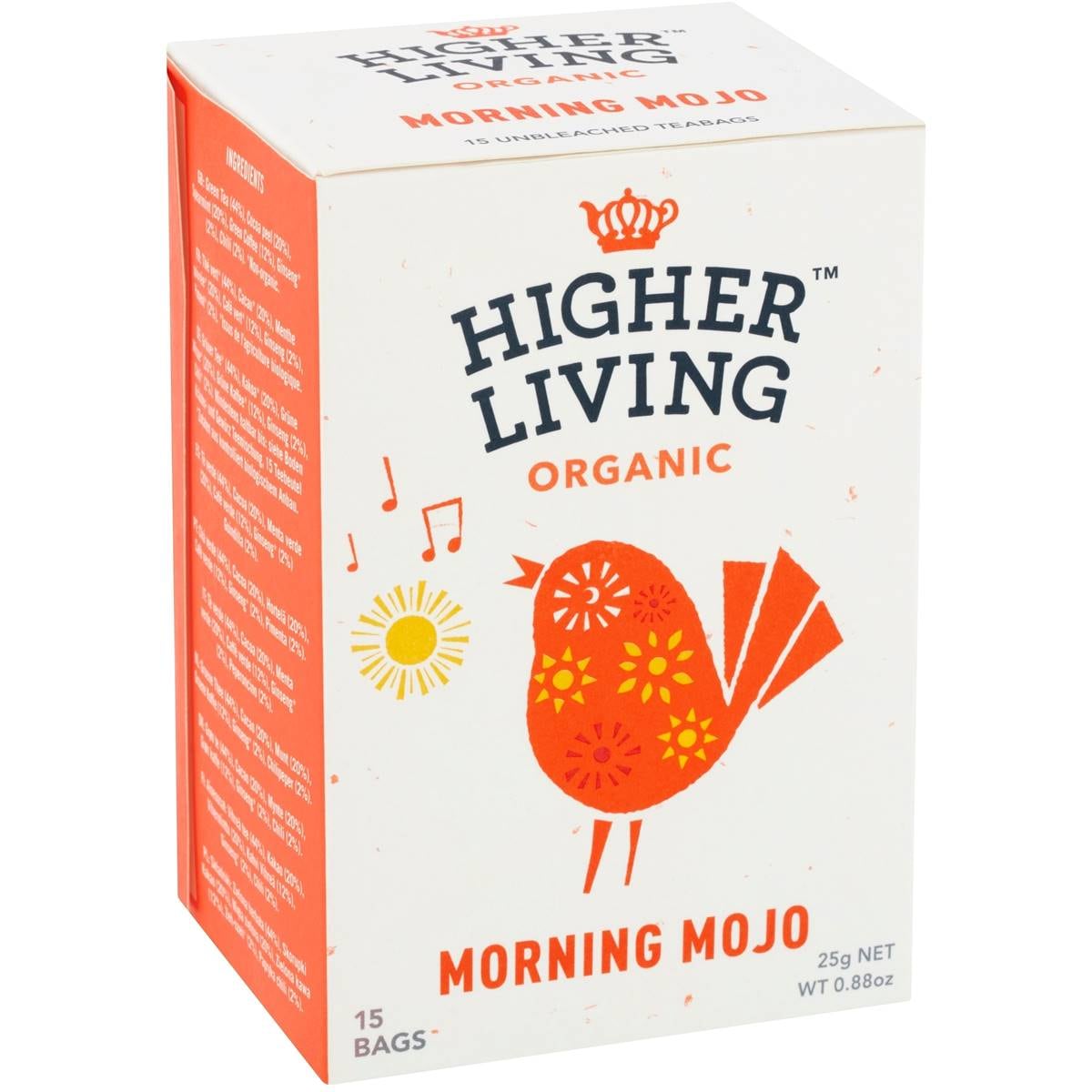 Higher Living Organic Morning Mojo Tea 15 Pack | Woolworths