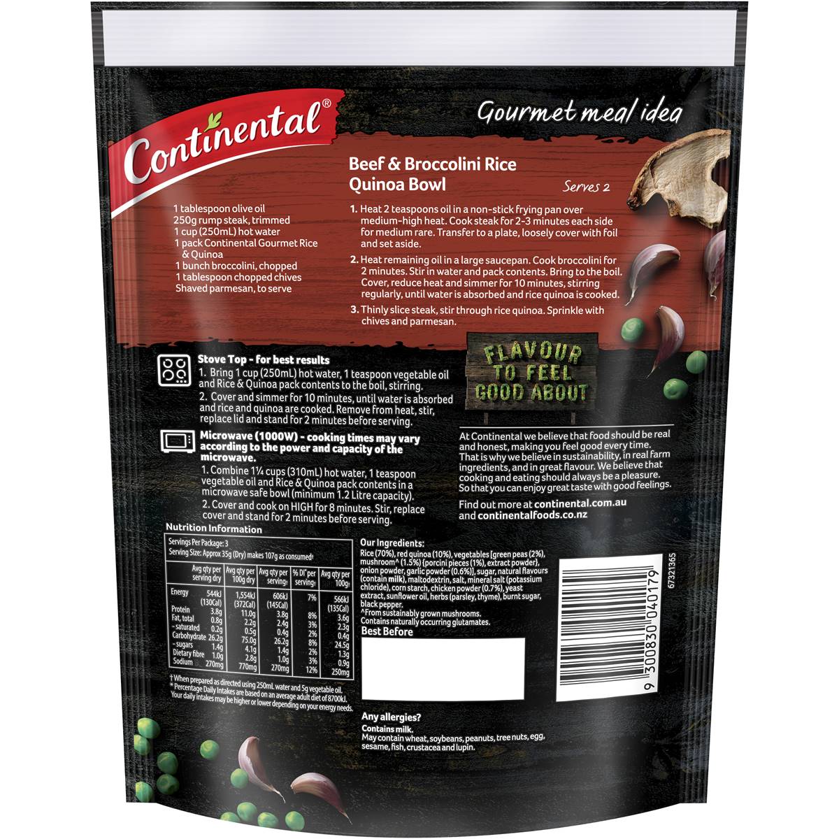 Continental Rice Chicken Porcini Mushroom Garlic 105g | Woolworths