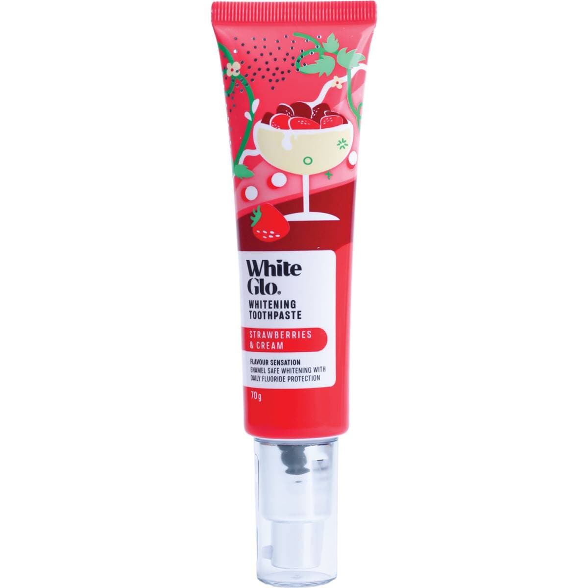 White Glo Whitening Toothpaste Strawberries & Cream 70g | Woolworths