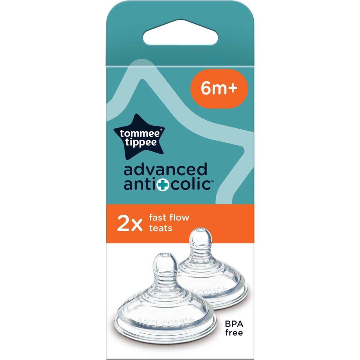 Tommee Tippee Advanced Anti-colic Fast Flow Teats 2 Pack | Woolworths