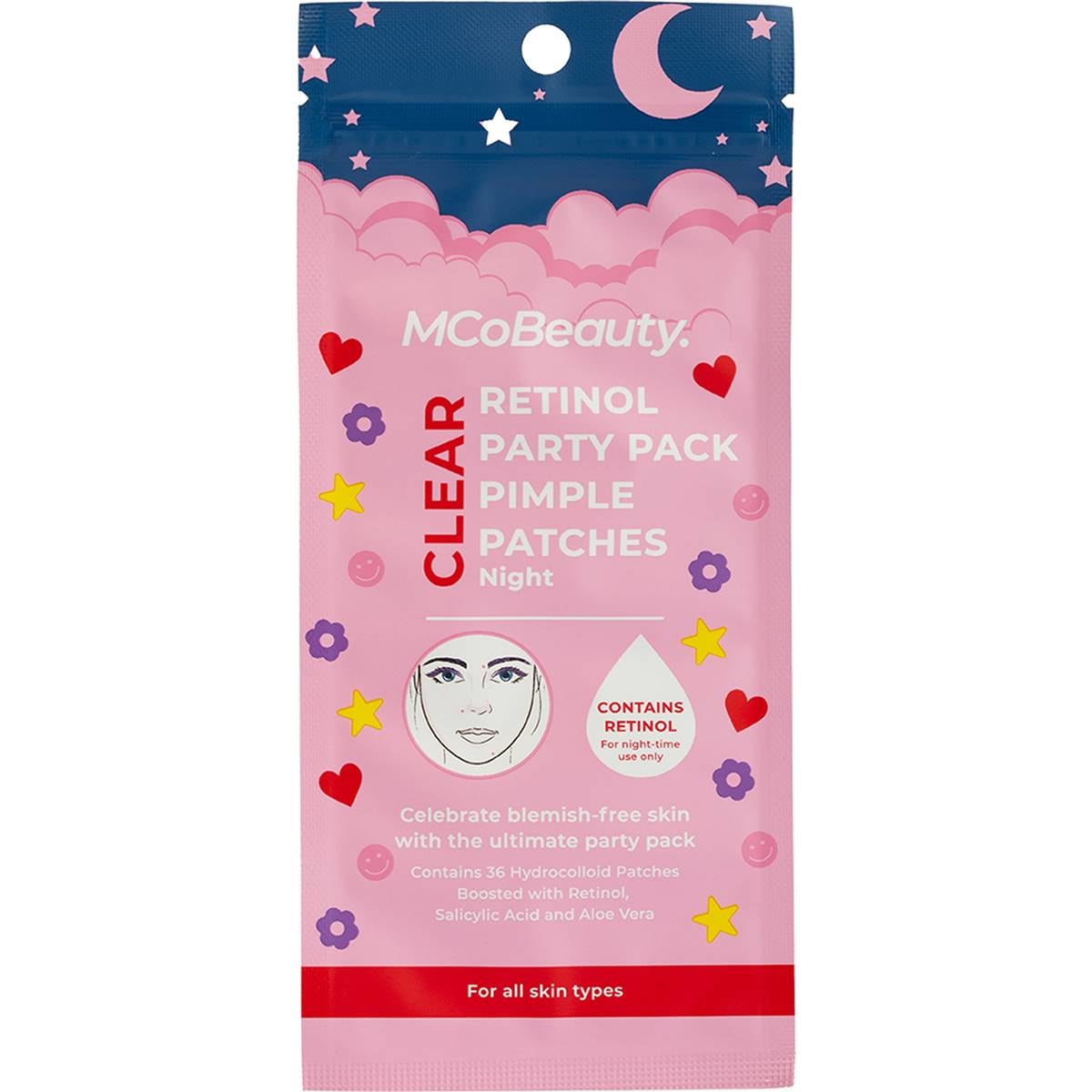 Mcobeauty Clear Retinol Party Pimple Patches Night 36 Pack | Woolworths